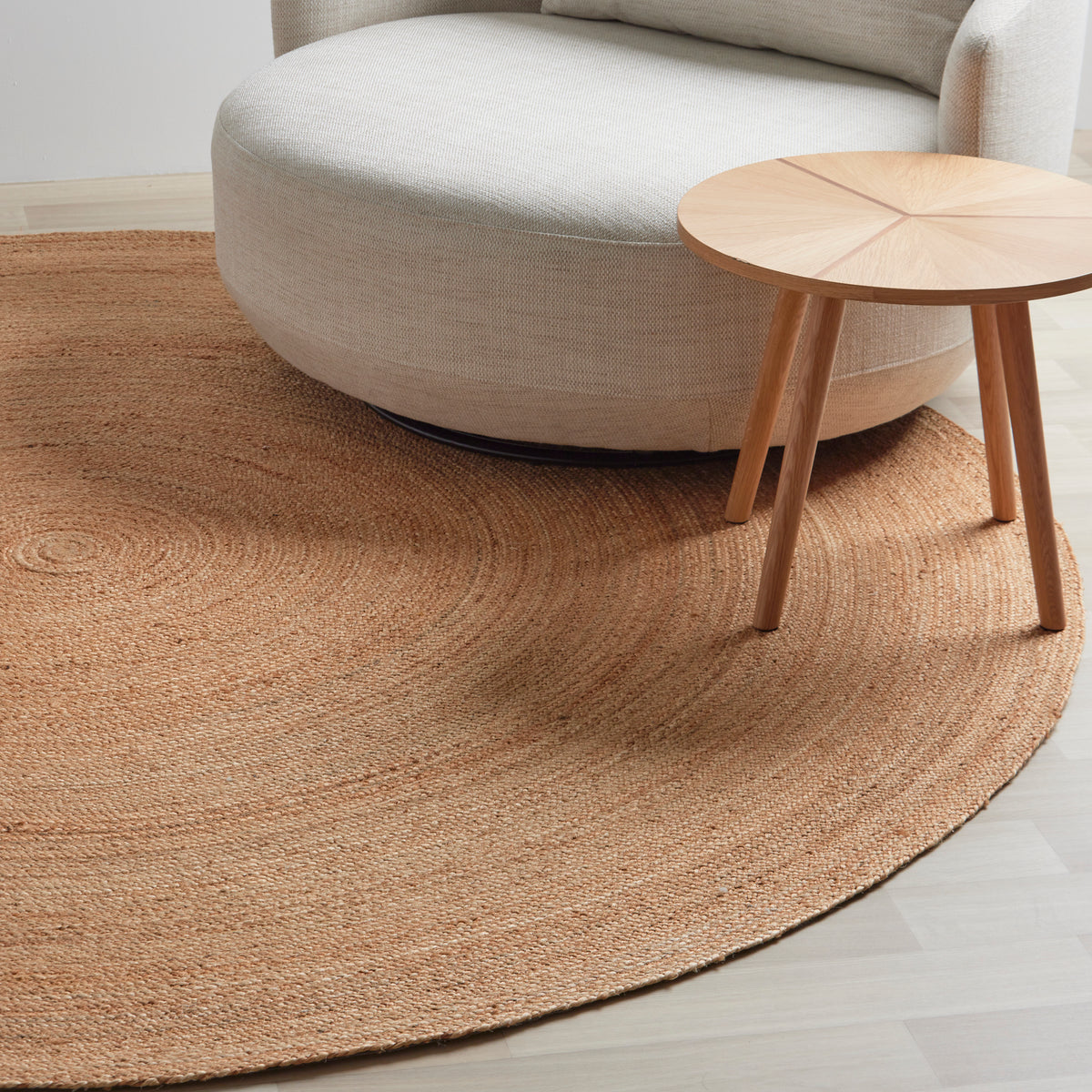 Alder Round Jute Rug - Natural - 250cm – nood