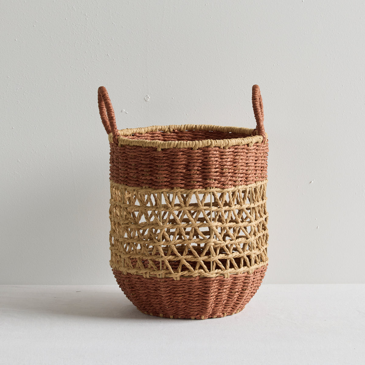 Mikki Large Basket - Rust/Natural – nood